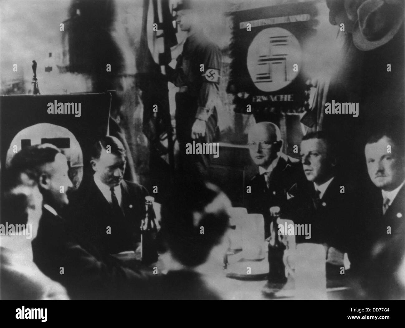 Early Nazi party meeting at Hofbrauhaus in Munich. The Beer Hall Stock ...