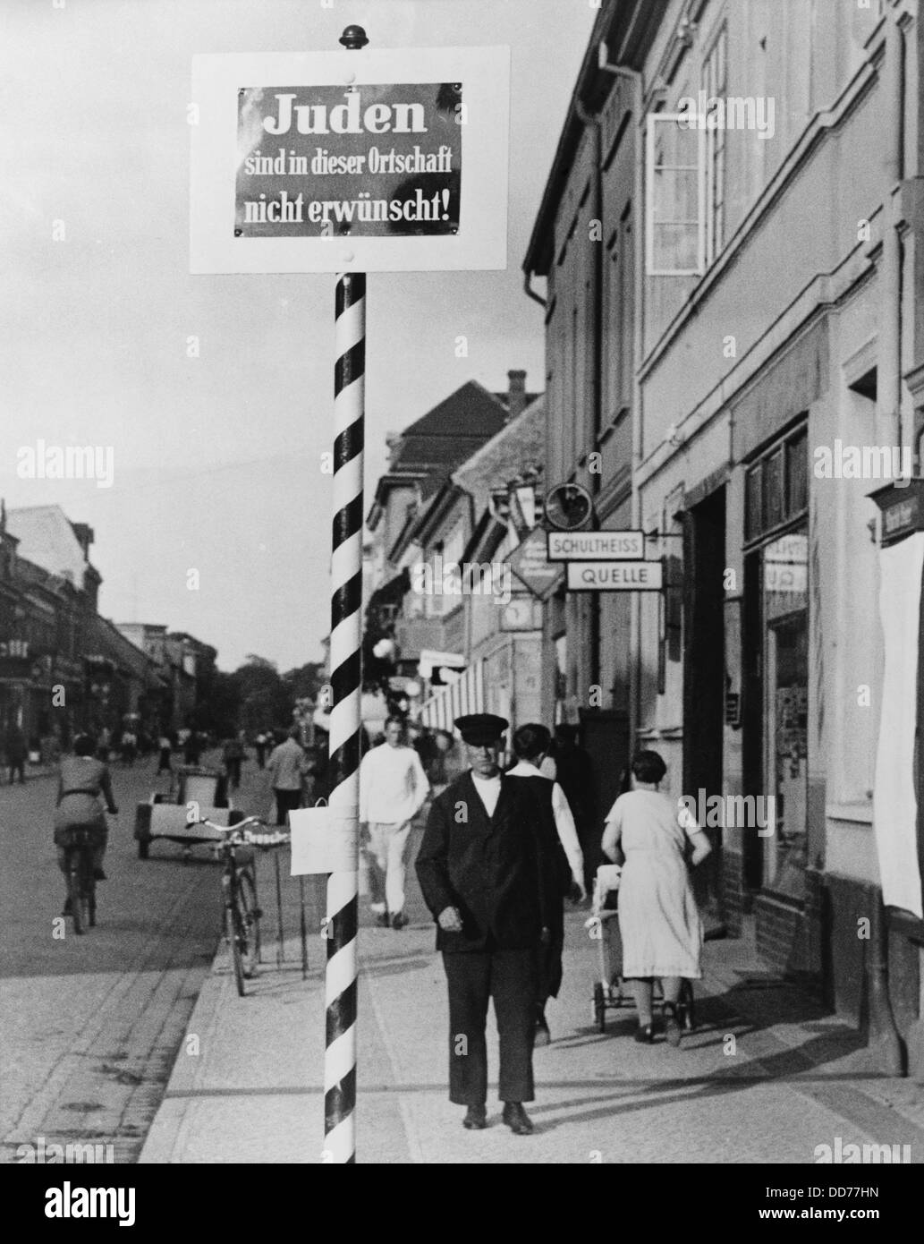 Anti-Semitic message in a Schwedt, Germany commercial district, 1935 ...