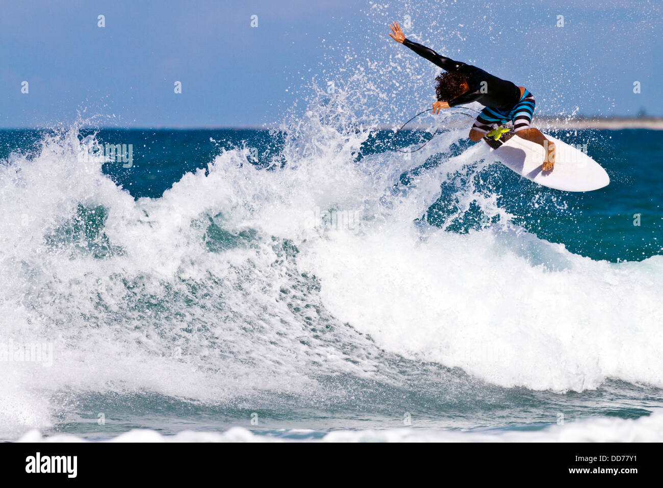 Mozambique, Nampula Province, surfing with Marco Giorgi (URY Stock ...