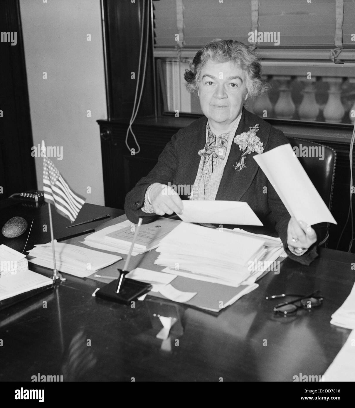 Congresswoman Edith Nourse Rogers of Massachusetts at her desk, Feb ...