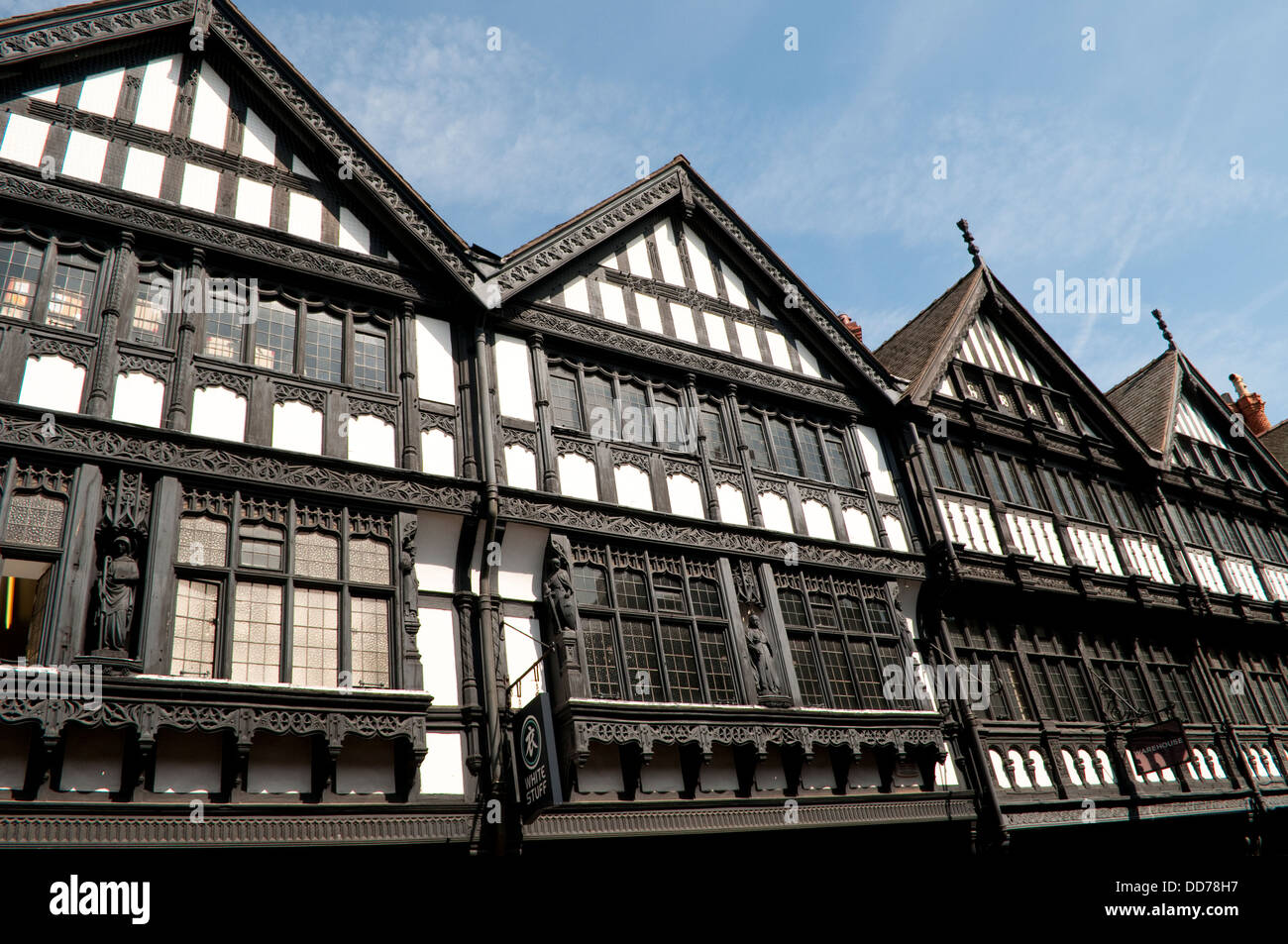 Historical mock Tudor houses, Eastgate Street, Chester, UK Stock Photo ...