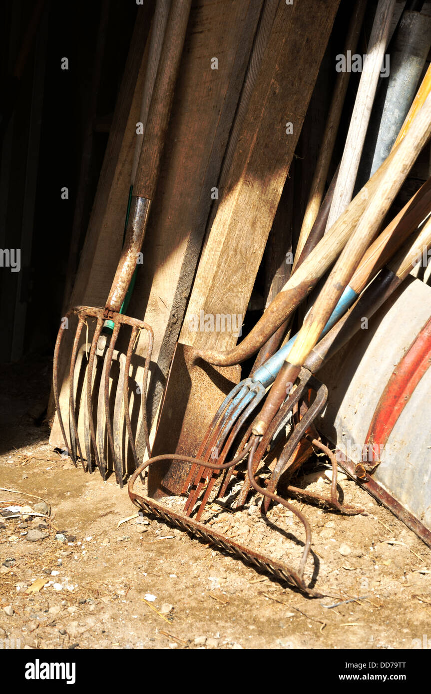 Old rusty gardening tools hi-res stock photography and images - Alamy