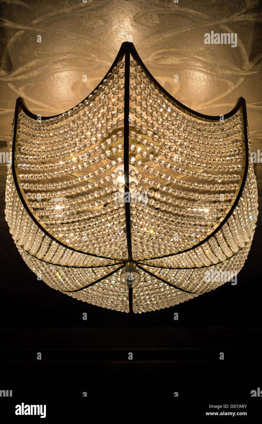 Old Glass Beaded Ceiling Lamp Stock Photo - Alamy