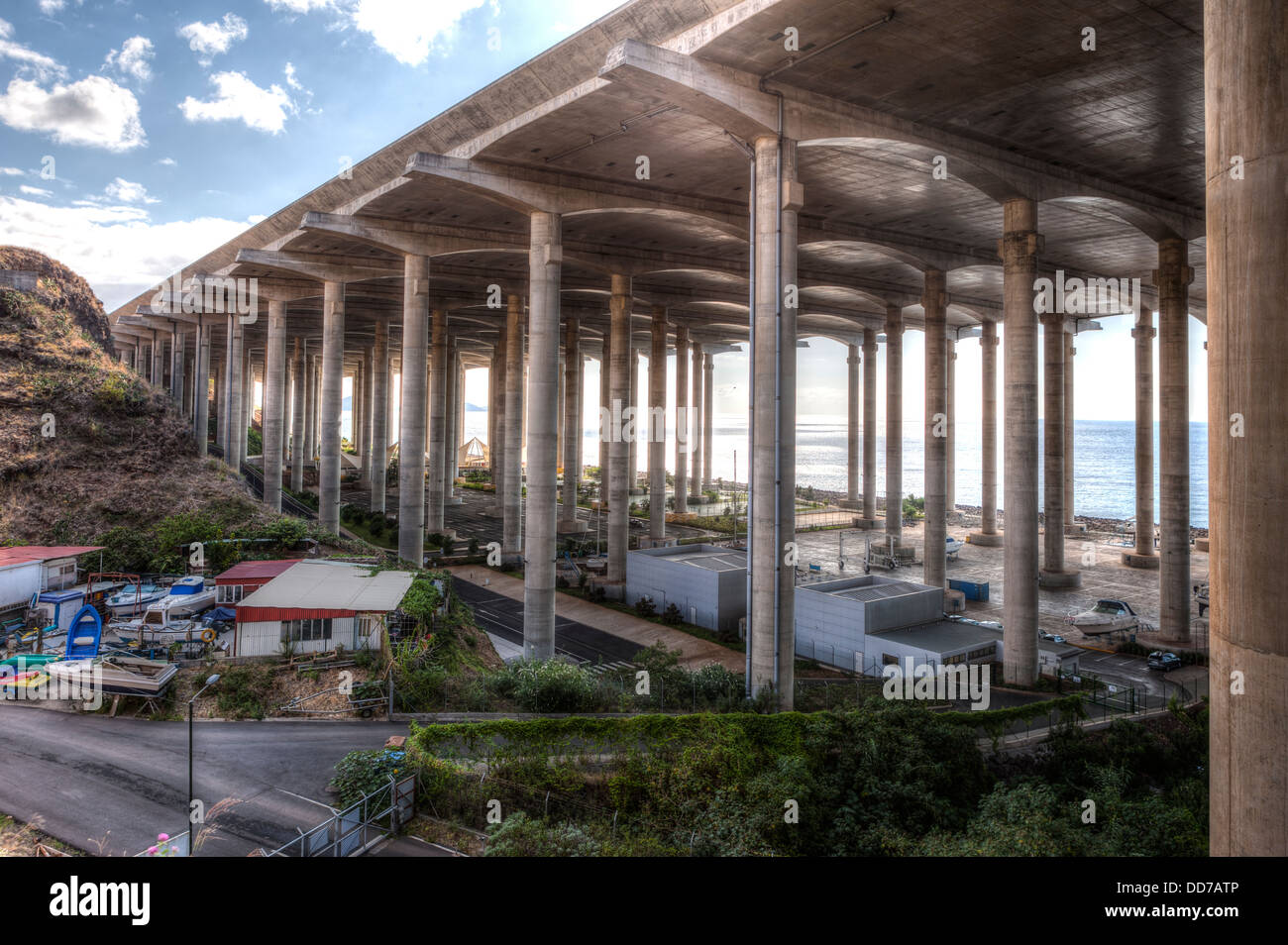 Portugal, Madeira, View of landing and runway of airport Stock Photo ...