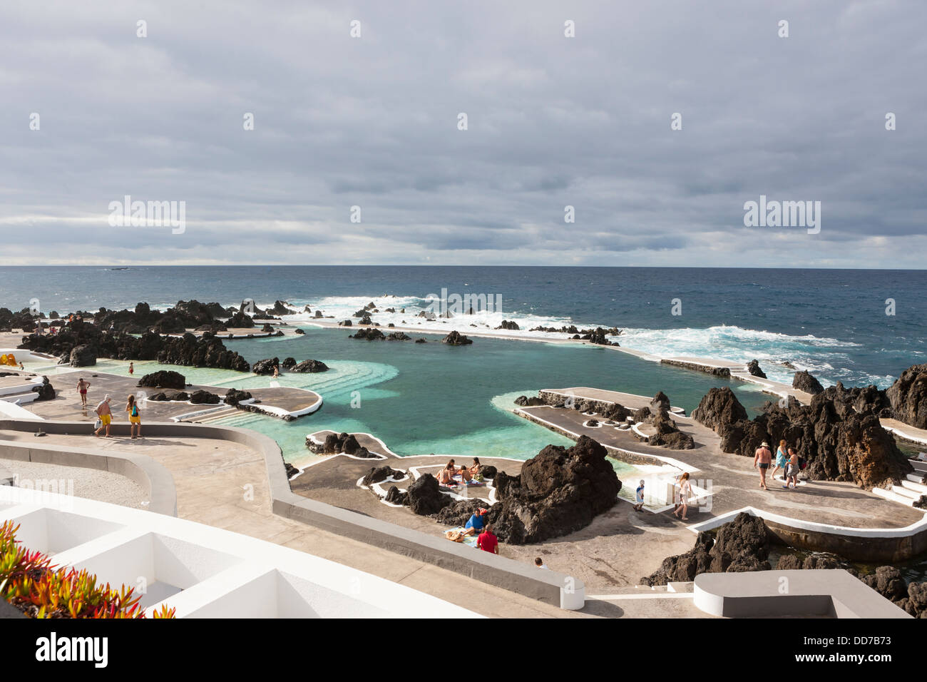 Portugal, Madeira, View of sea water pool at Porto Moniz Stock Photo ...