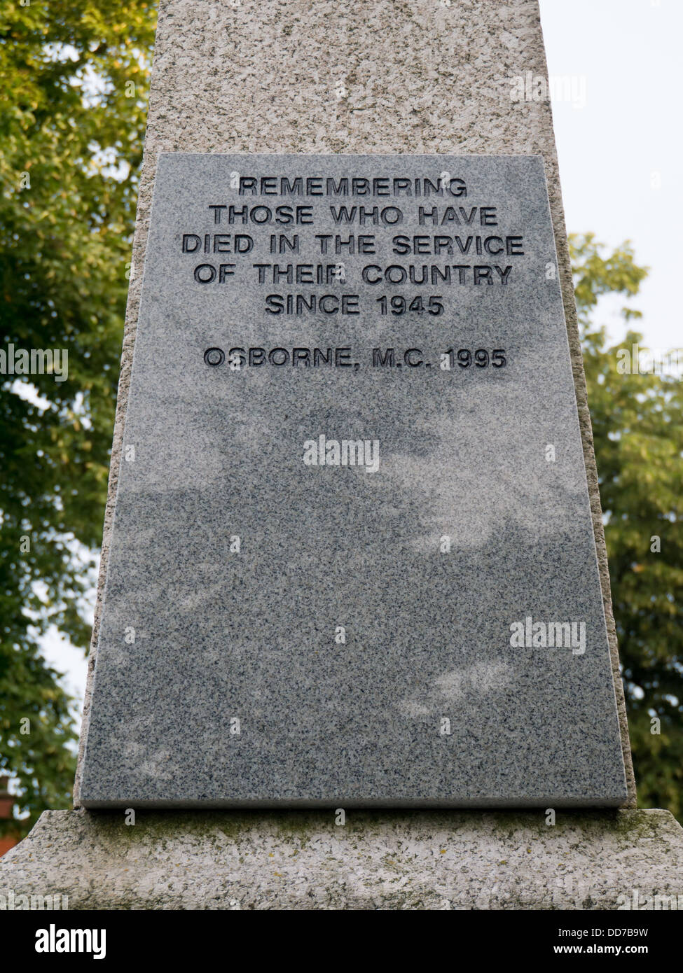 Belper War Memorial showing the names of people who died in World War 1 ...