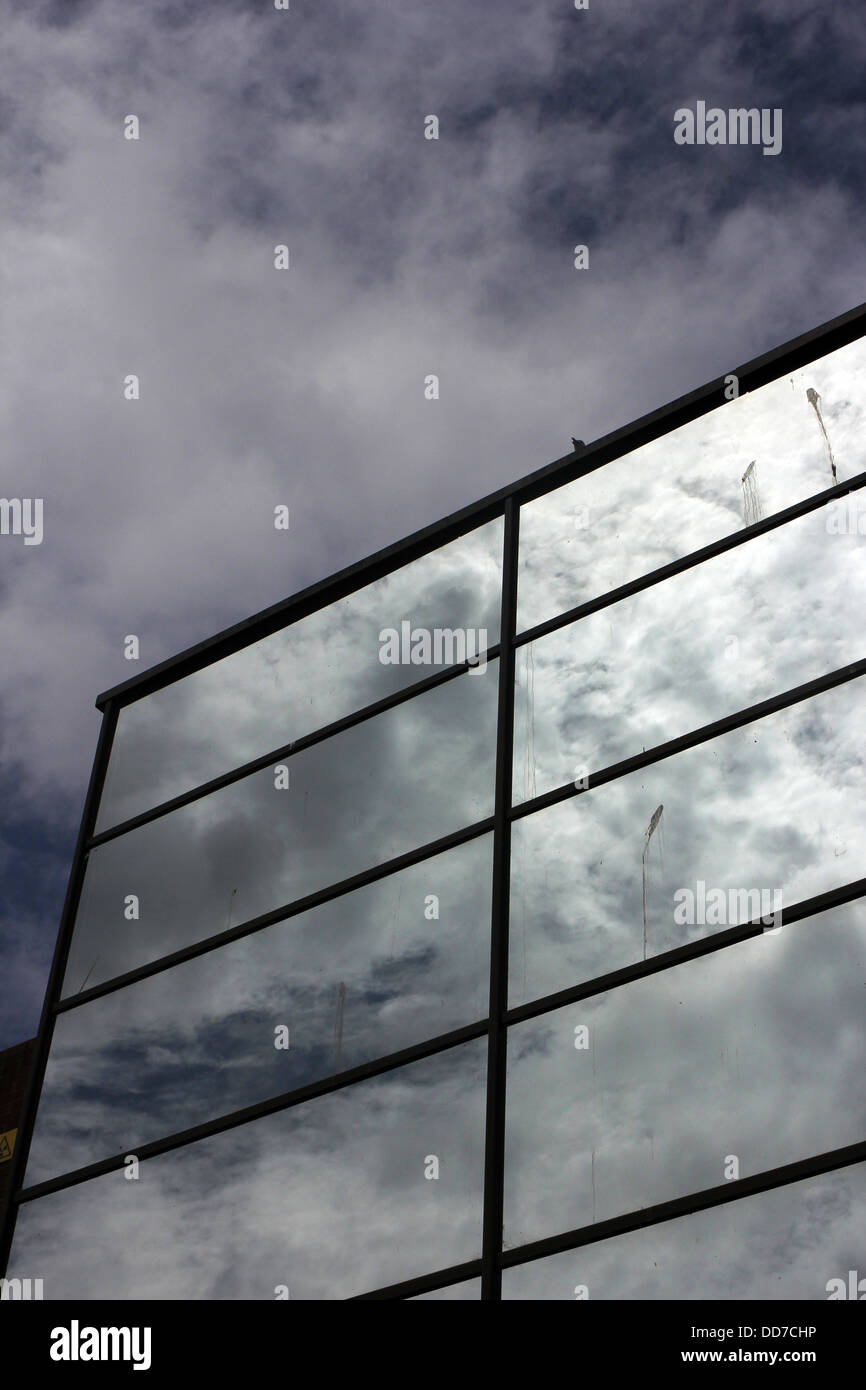 reflected cloud formation in window panes Stock Photo - Alamy