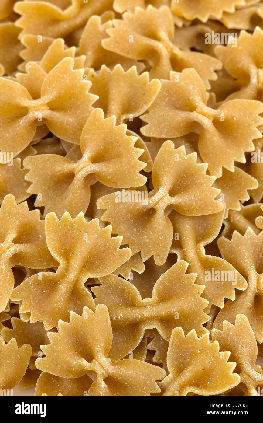 whole grain farfalle pasta close up Stock Photo - Alamy