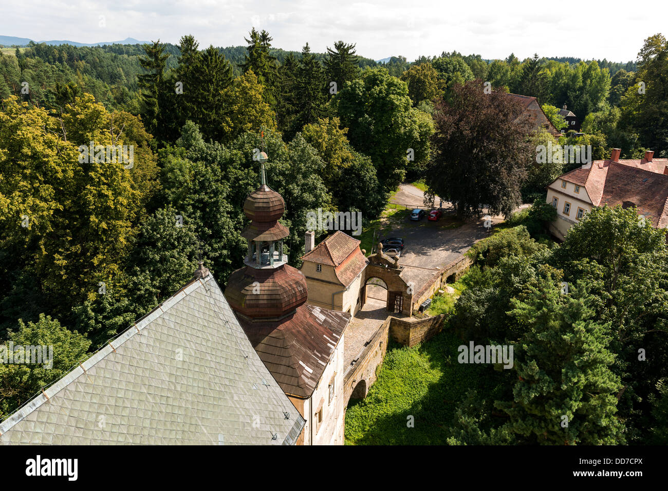 Lemberk, castle, tower, courtyard Stock Photo - Alamy