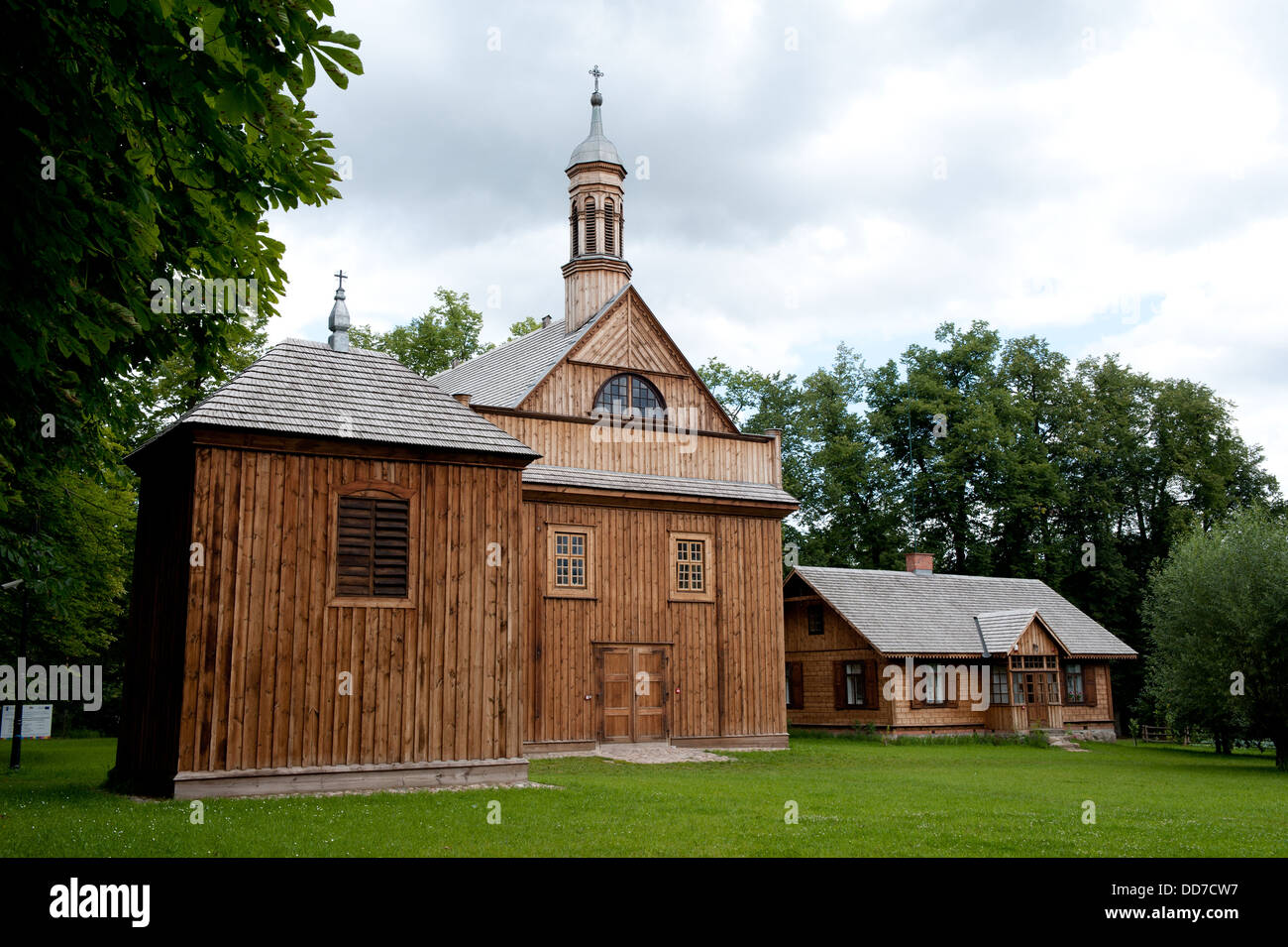 Wooden church in skansen in Ciechanowiec, Wysokie Mazowieckie County ...