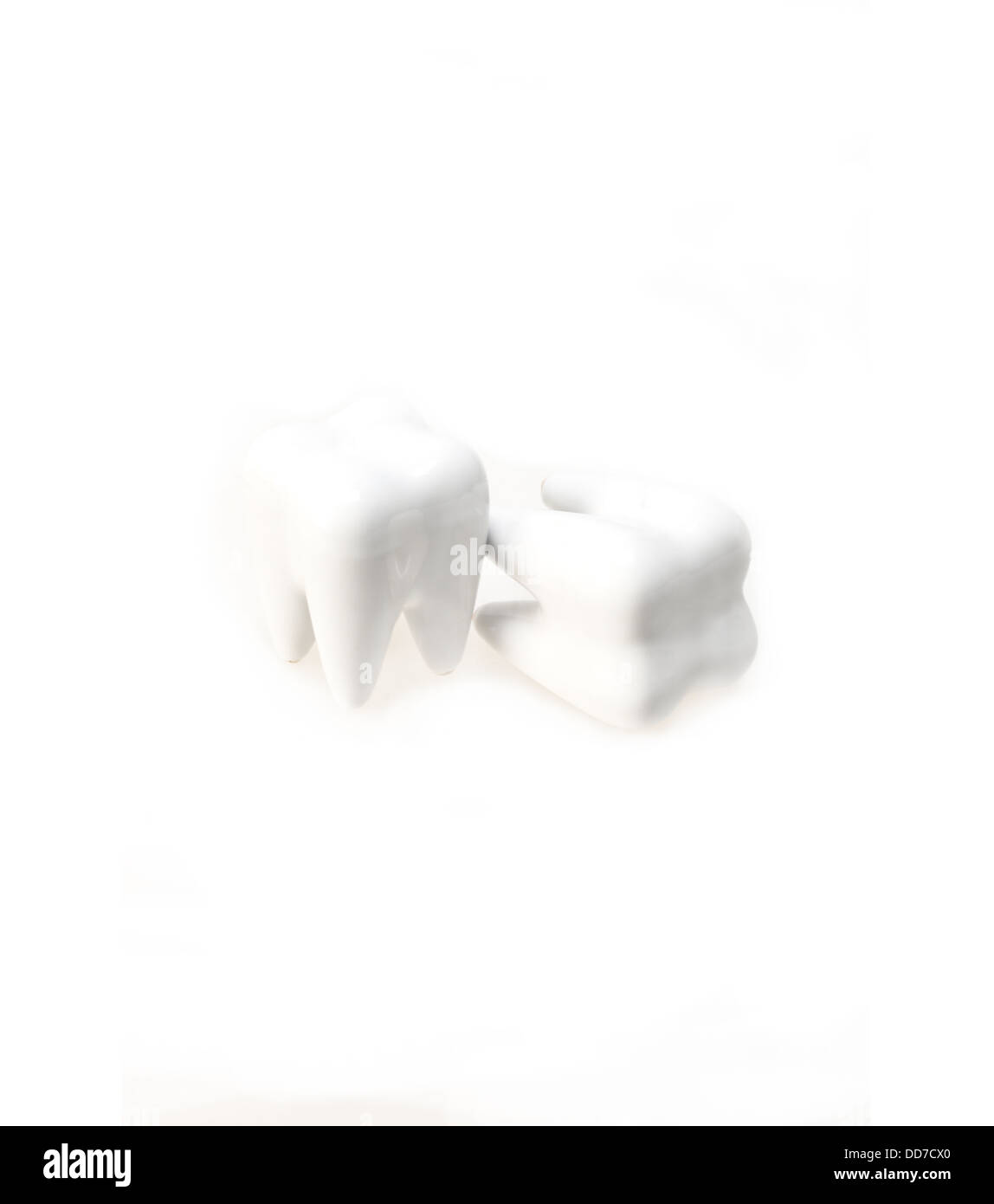two teeth isolated on white Stock Photo - Alamy