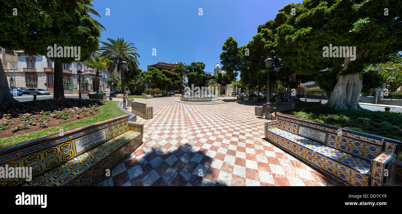 Spain, View of Patos Square Stock Photo - Alamy