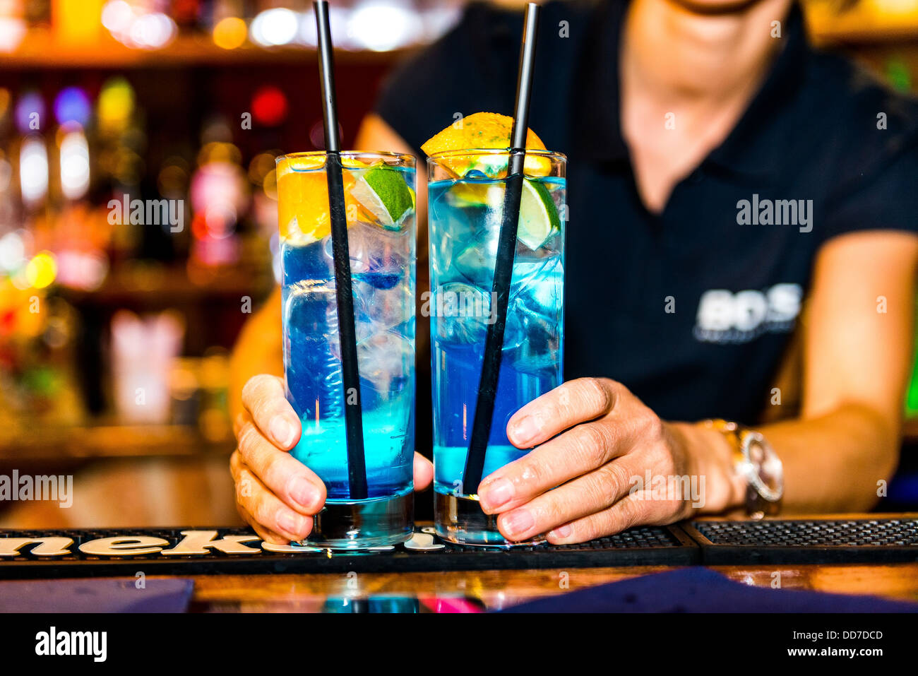 cocktail, blue, colour, straw, straws, alcohol Stock Photo - Alamy
