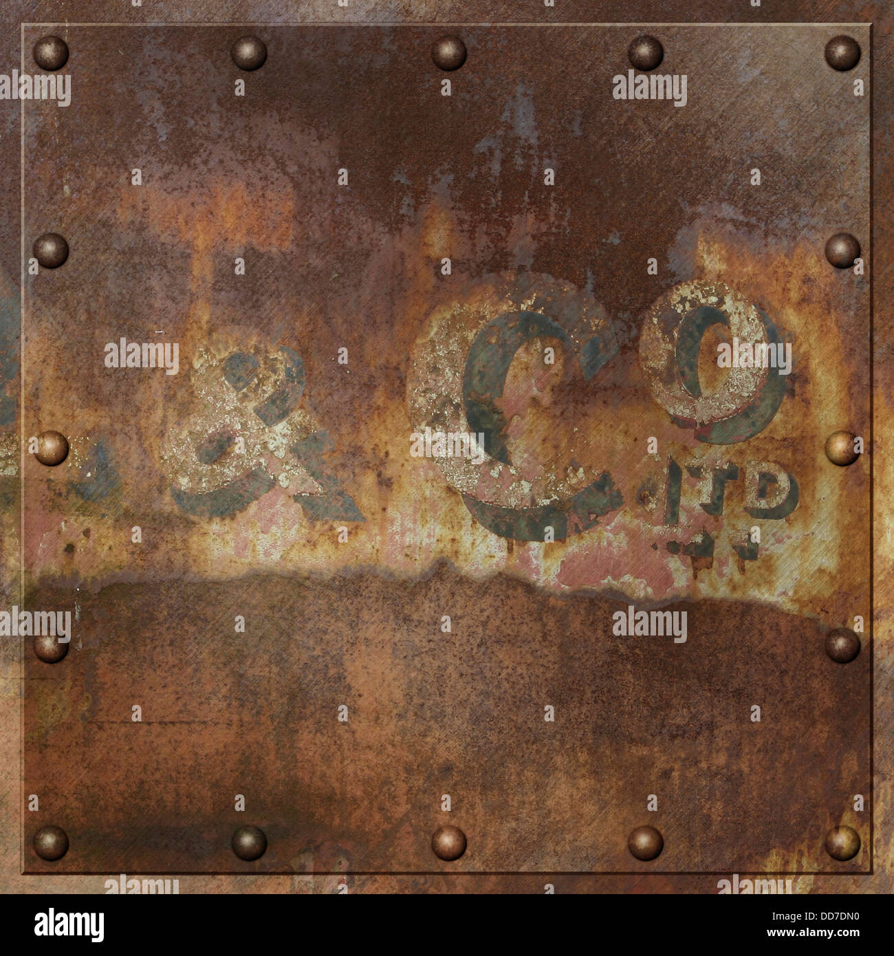 An Old Rusty Metal Background with Rivets Stock Photo - Alamy