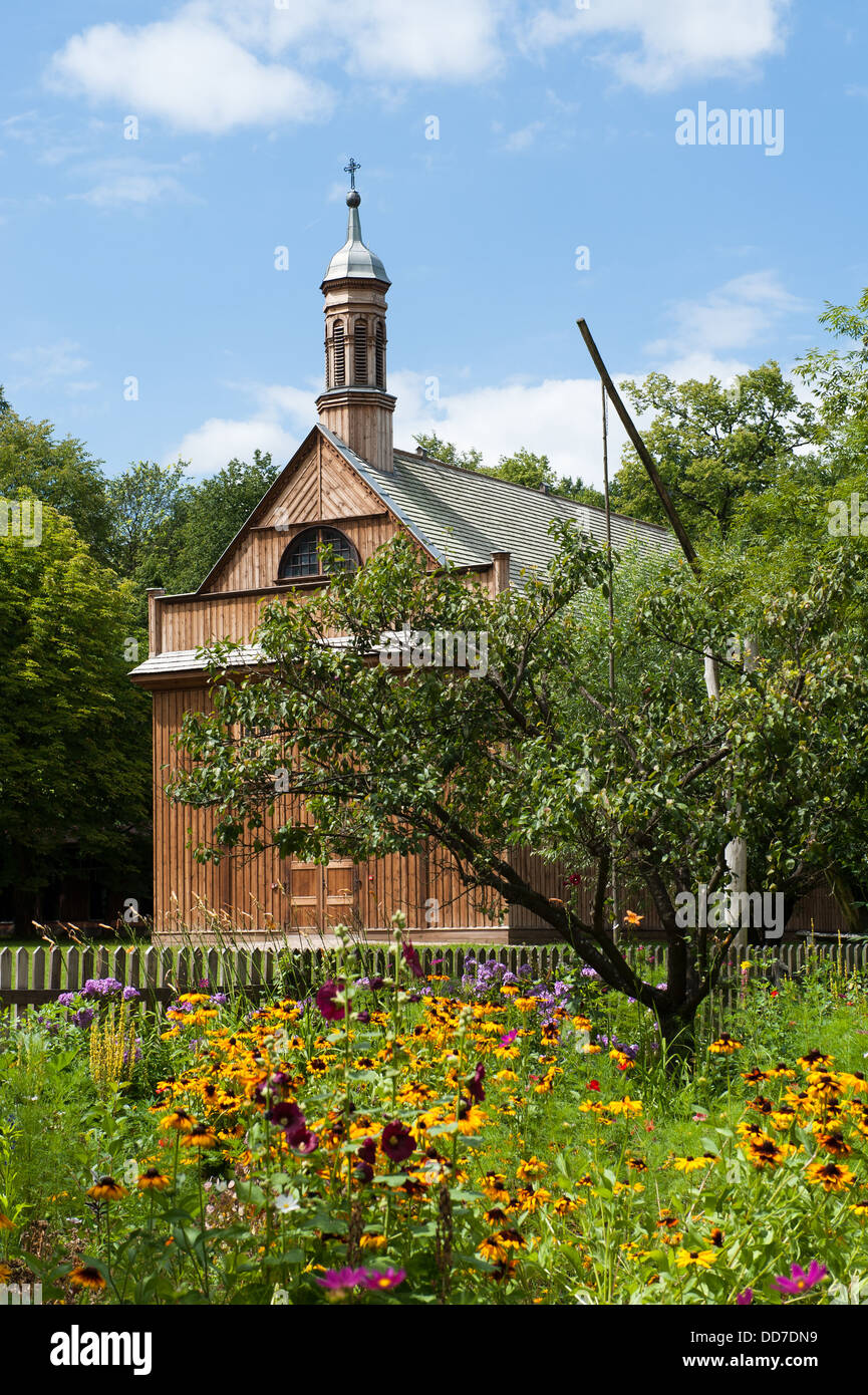 Wooden church in skansen in Ciechanowiec, Wysokie Mazowieckie County ...