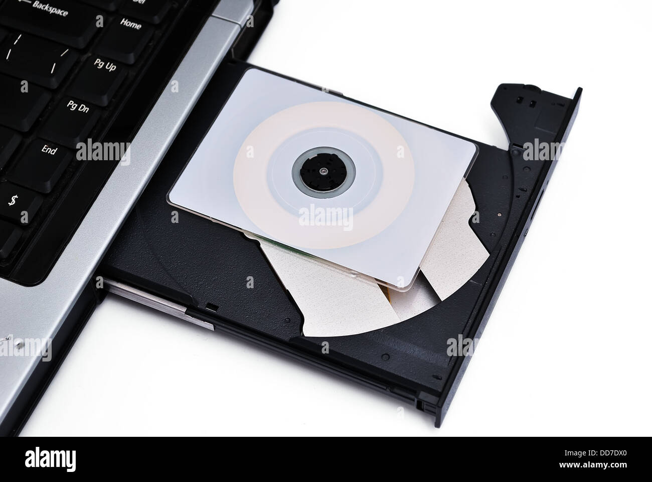 Laptop with Loaded DVD Drive Stock Photo - Alamy