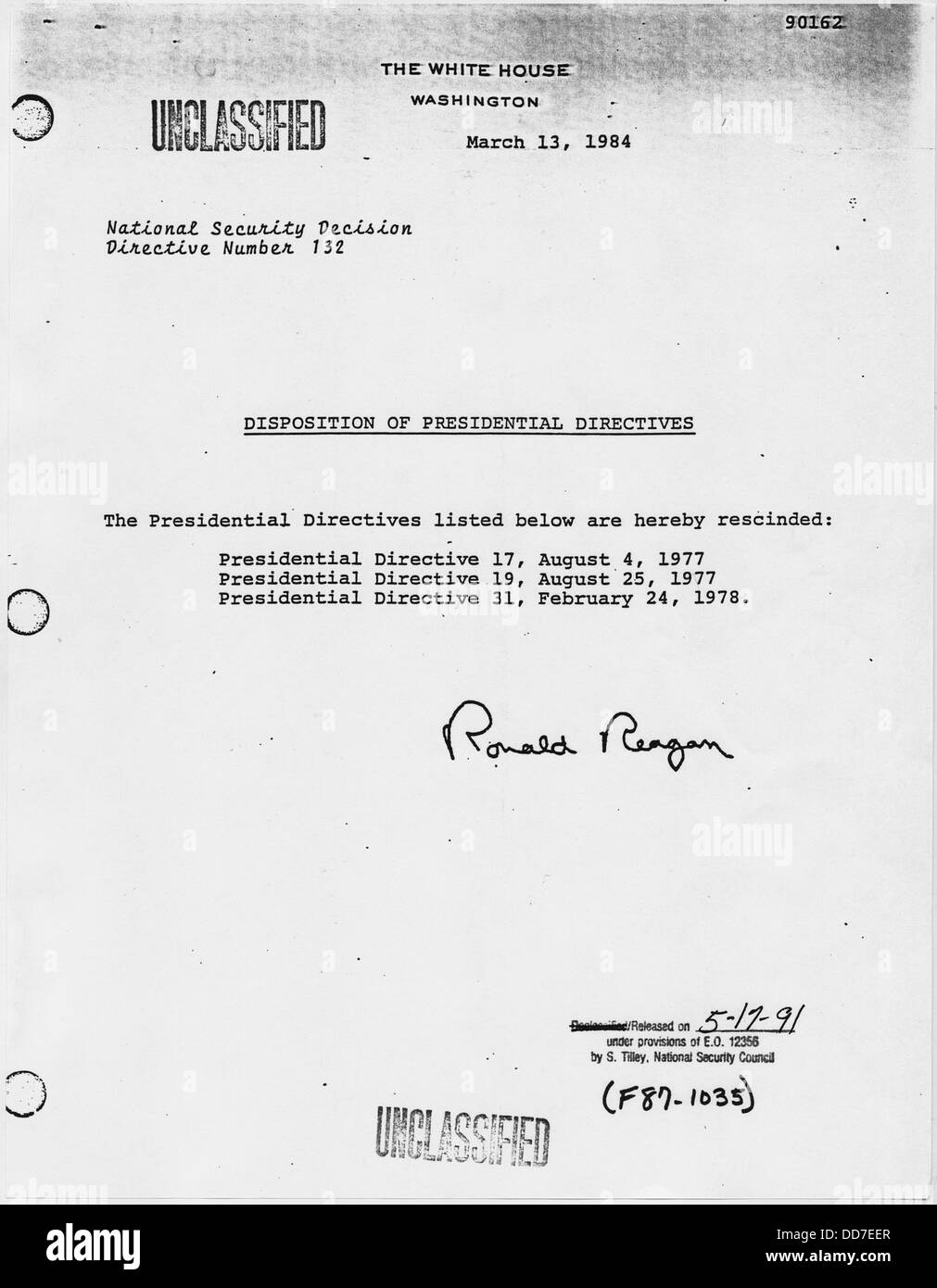 The disposition of presidential directives refers to the process and ...