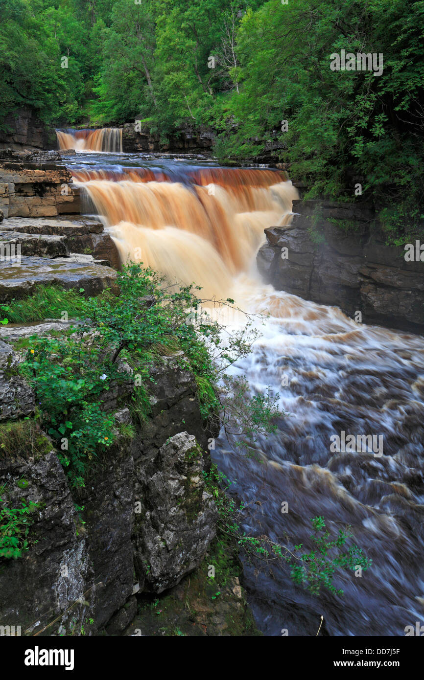 The River Swale at Kisdon Force near Keld, North Yorkshire, Yorkshire ...