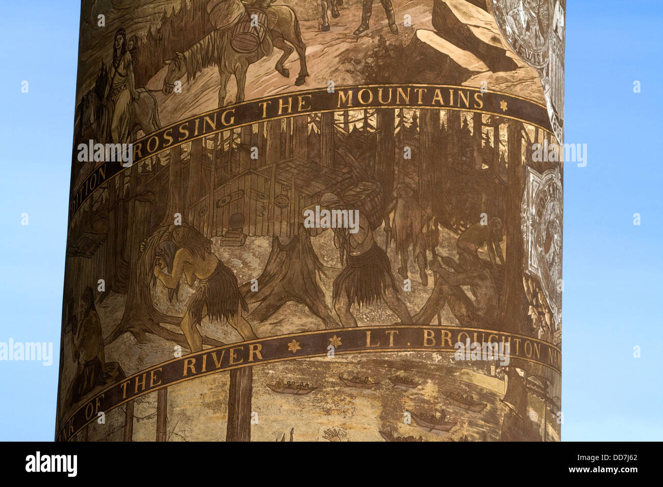 The Astoria Column is a tower overlooking the Columbia River on Coxcomb ...