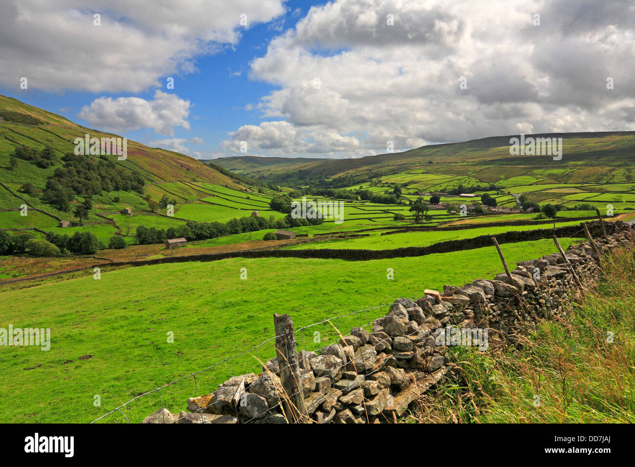 Looking down Swaledale from above Thwaite, North Yorkshire, Yorkshire ...
