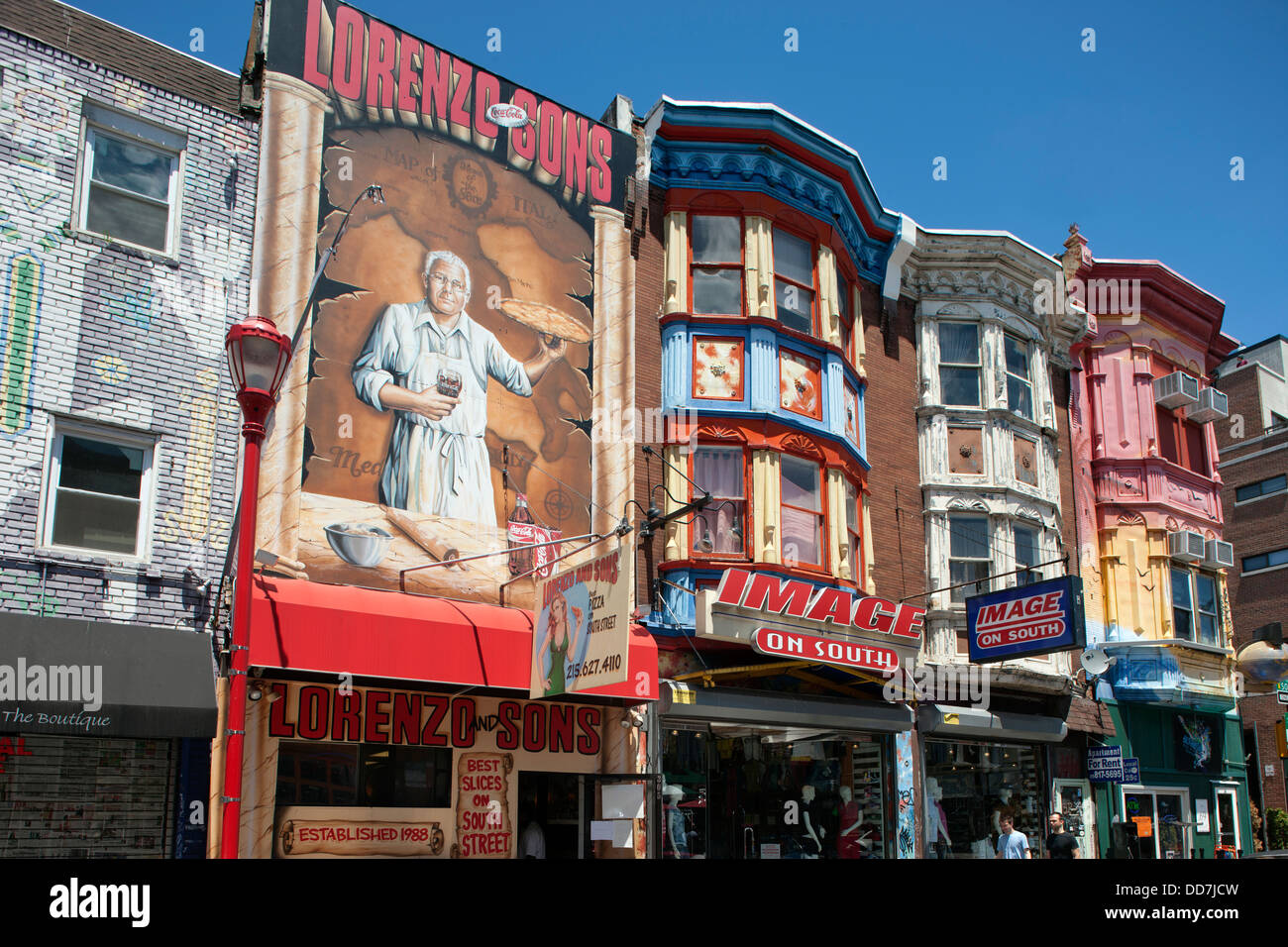 PAINTED ROW HOUSES SOUTH STREET DOWNTOWN PHILADELPHIA PENNSYLVANIA USA ...