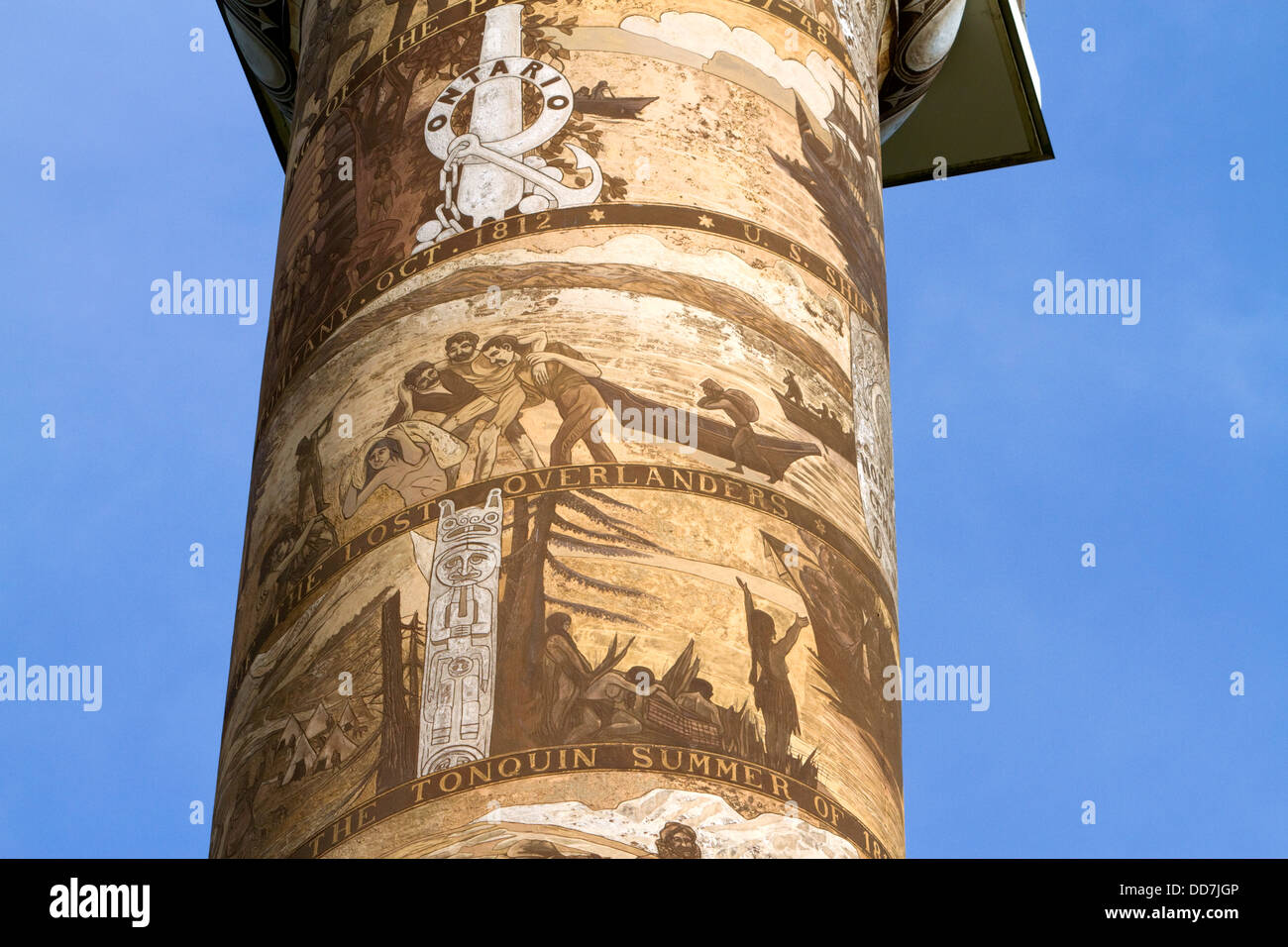 The Astoria Column is a tower overlooking the Columbia River on Coxcomb ...