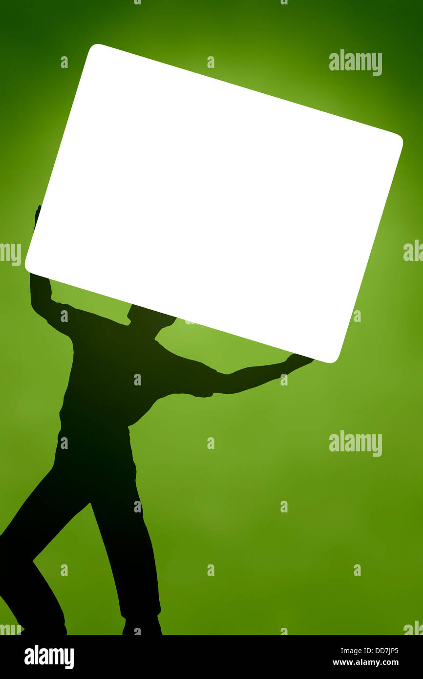 man holding white shield Stock Photo - Alamy