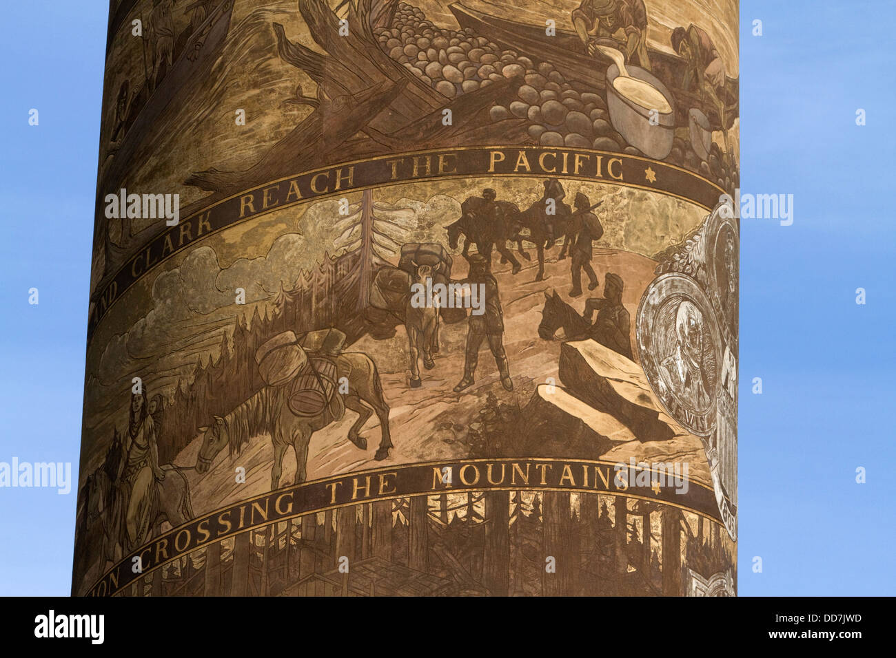 The Astoria Column is a tower overlooking the Columbia River on Coxcomb ...