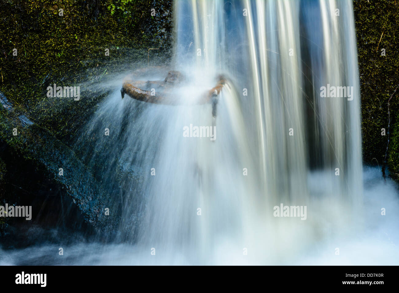 Cascade in old mill sluice at Quernmore Lancashire Stock Photo - Alamy