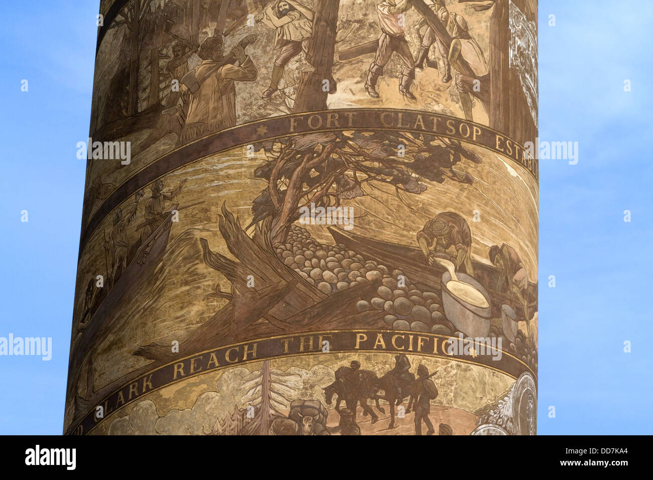 The Astoria Column is a tower overlooking the Columbia River on Coxcomb ...
