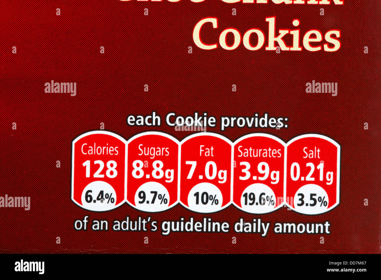cookies each cookie provides gda information, guideline daily amount ...