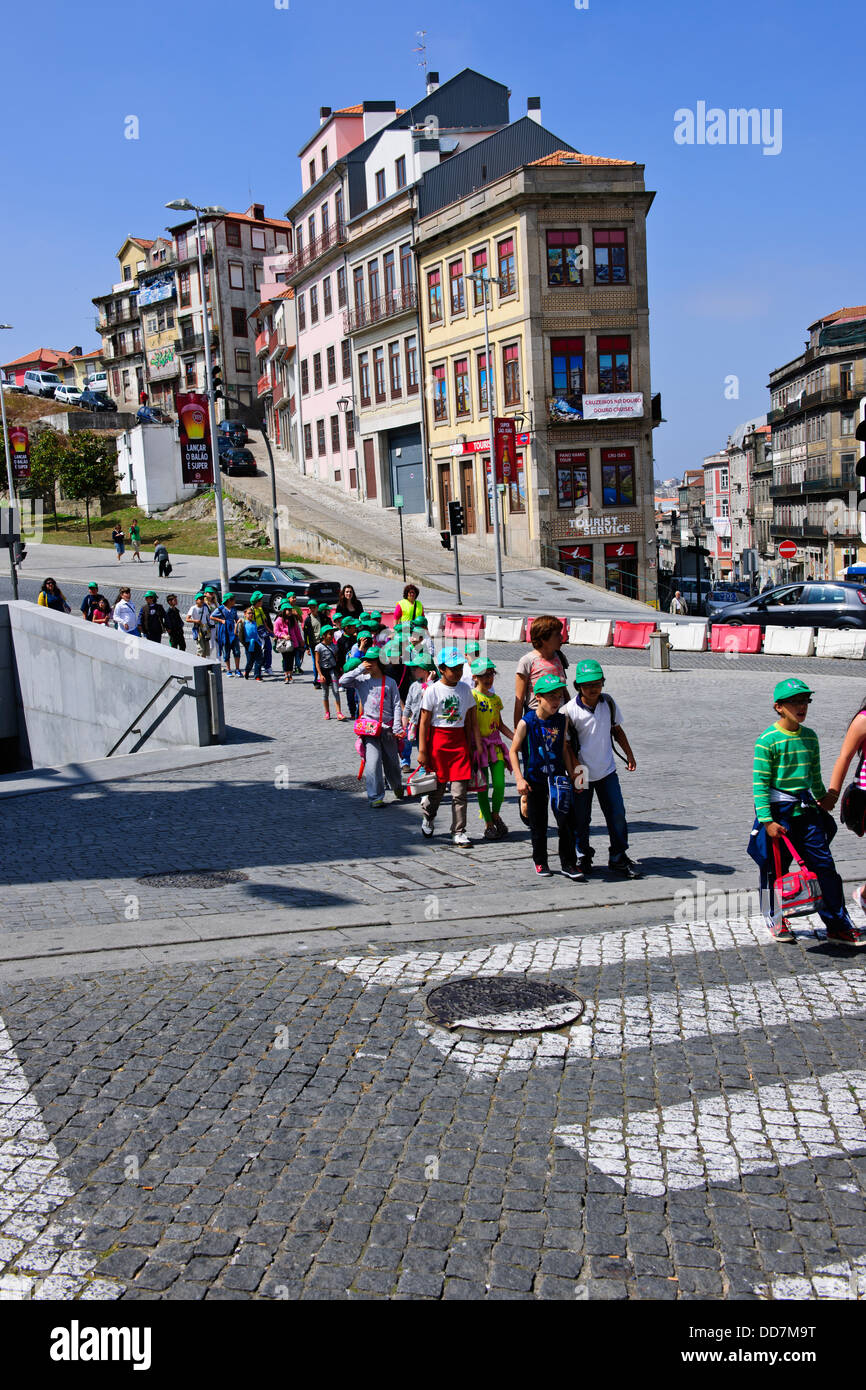 Portuguese School children on an outing with their teachers,with ...