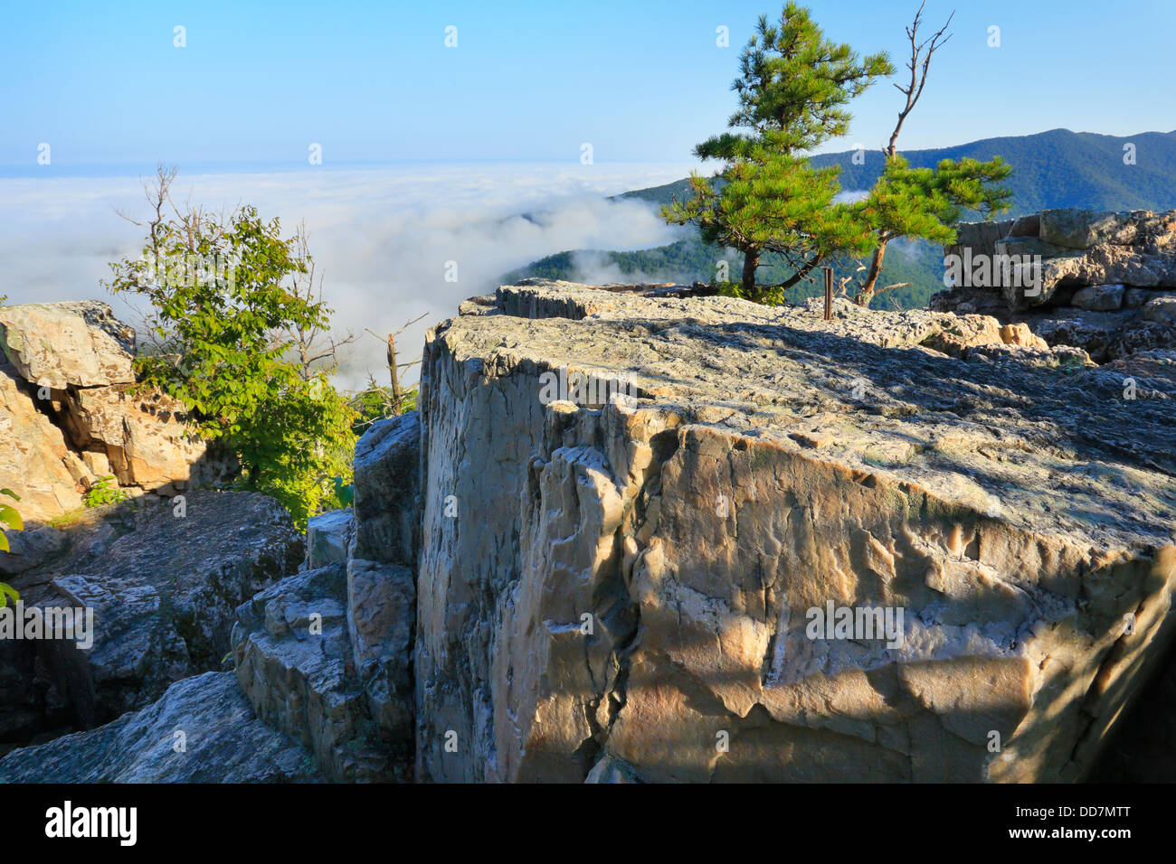 Rising Fog Over Shenandoah Valley, At Chimney Rocks, Riprap Trail ...