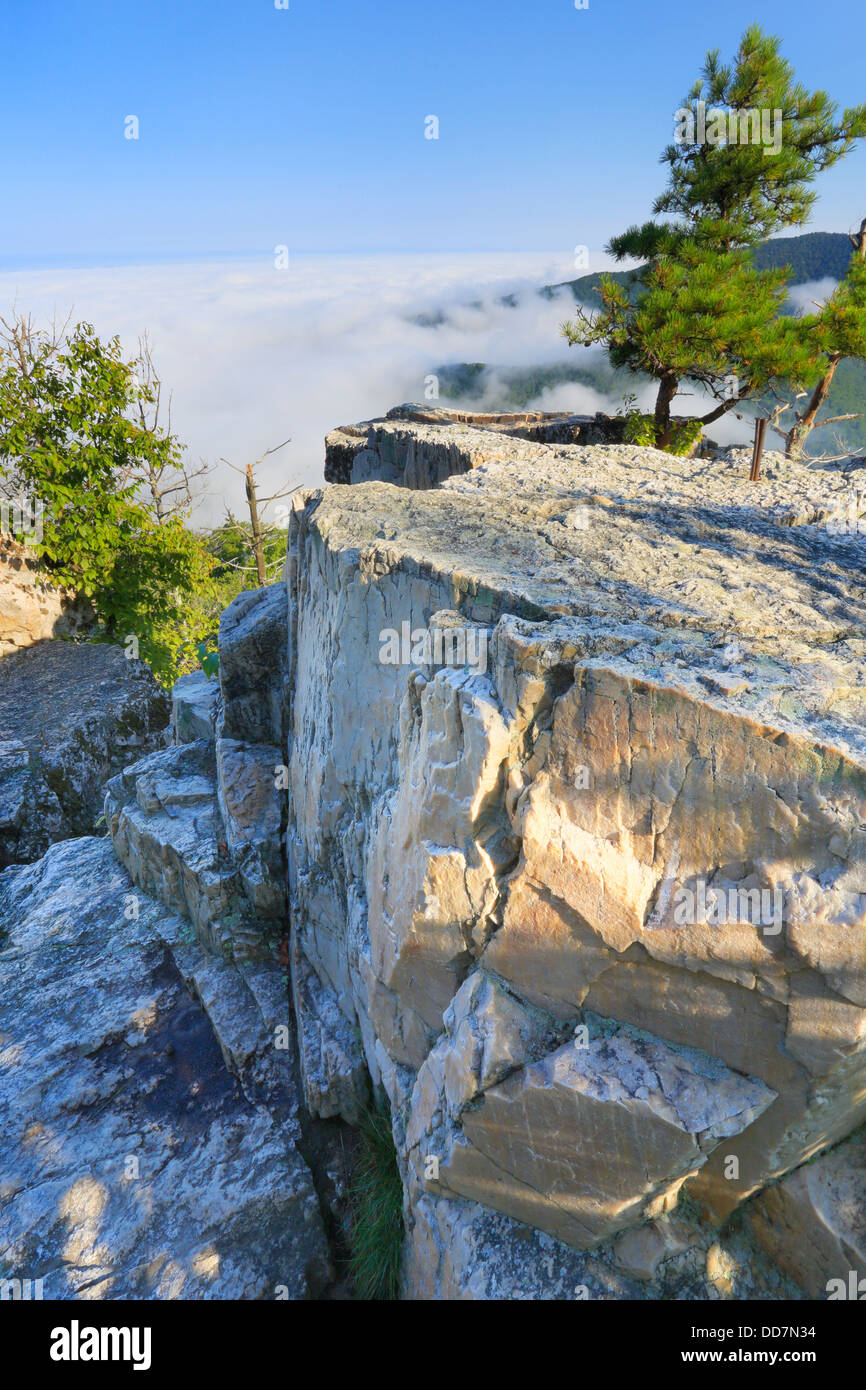 Rising Fog Over Shenandoah Valley, At Chimney Rocks, Riprap Trail ...