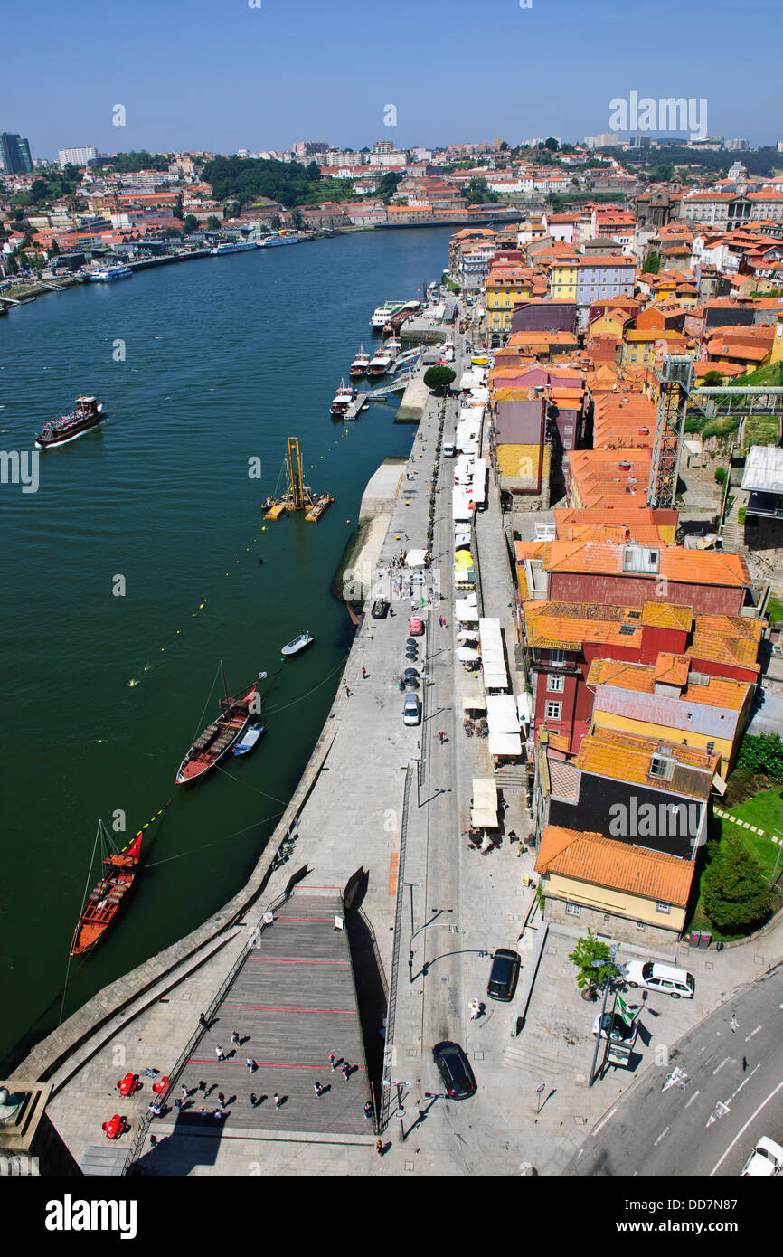Pont de Dom Luis I bridge views of Douro River,City,Port Wine Houses ...