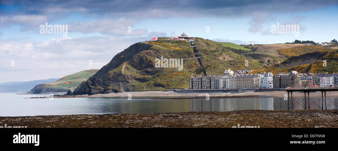 UK, Wales, Ceredigion, Aberystwyth, seafront, panoramic Stock Photo - Alamy