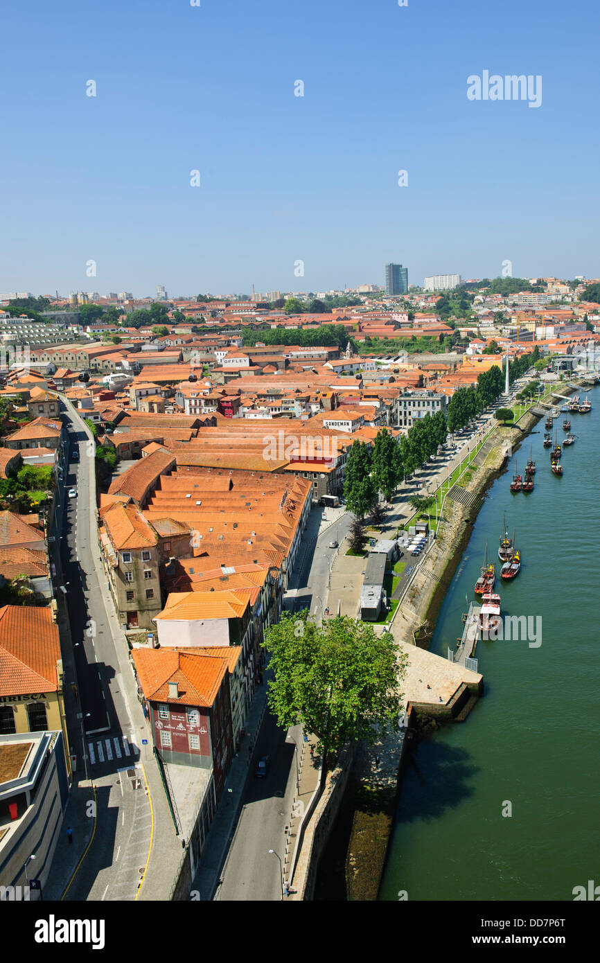 Pont de Dom Luis I bridge views of Douro River,City,Port Wine Houses ...