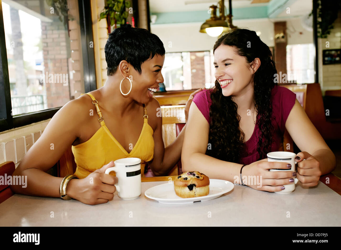 Black woman having coffee break hi-res stock photography and images - Alamy