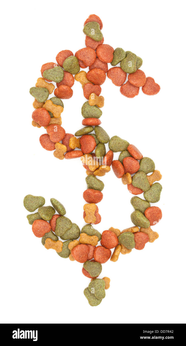 dollar sign made form dog food Stock Photo - Alamy
