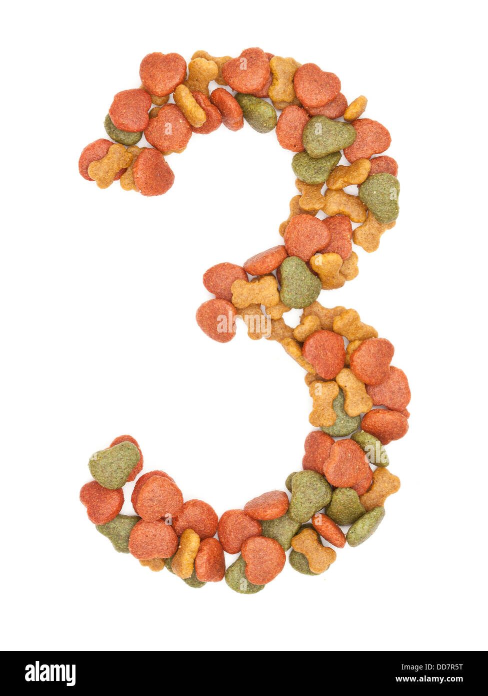 3 dog food number on white background Stock Photo - Alamy
