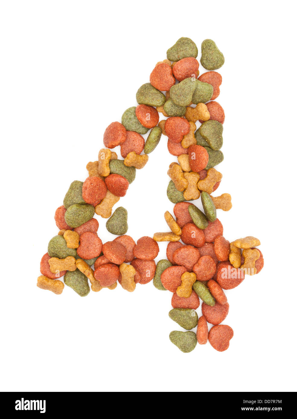 4 dog food number on white background Stock Photo - Alamy