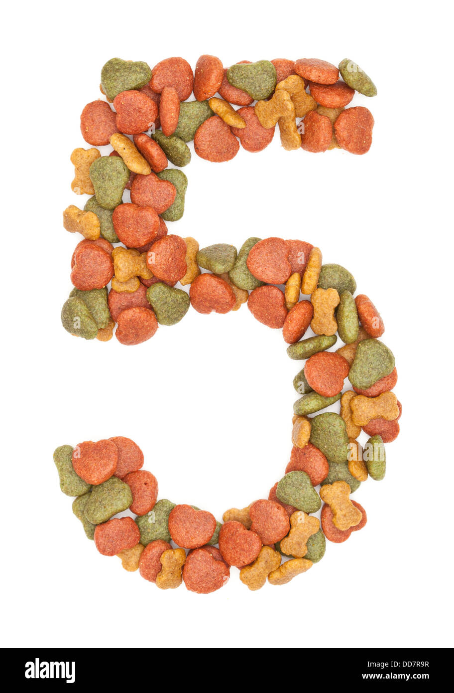 5 dog food number on white background Stock Photo - Alamy