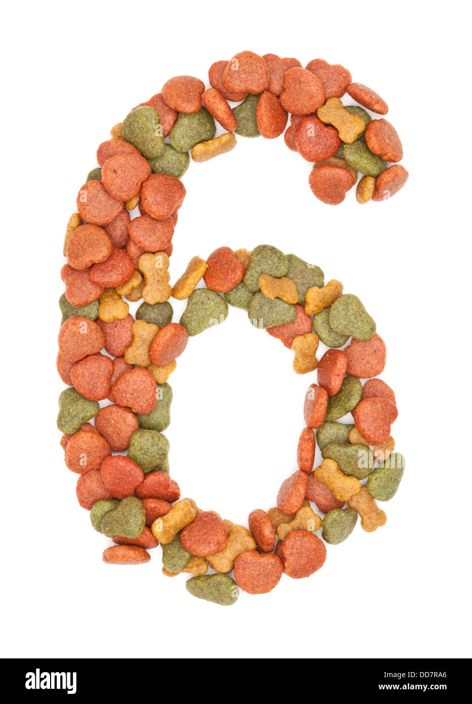 6 dog food number on white background Stock Photo - Alamy
