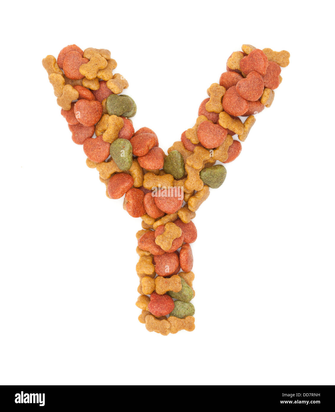 Y dog food alphabet on white background Stock Photo - Alamy