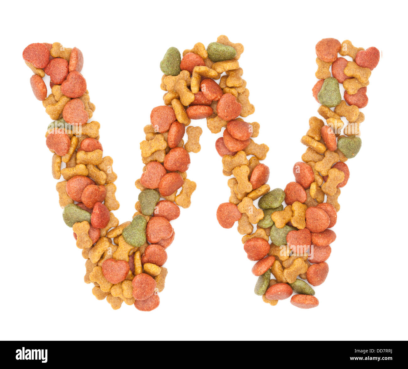 W dog food alphabet on white background Stock Photo - Alamy