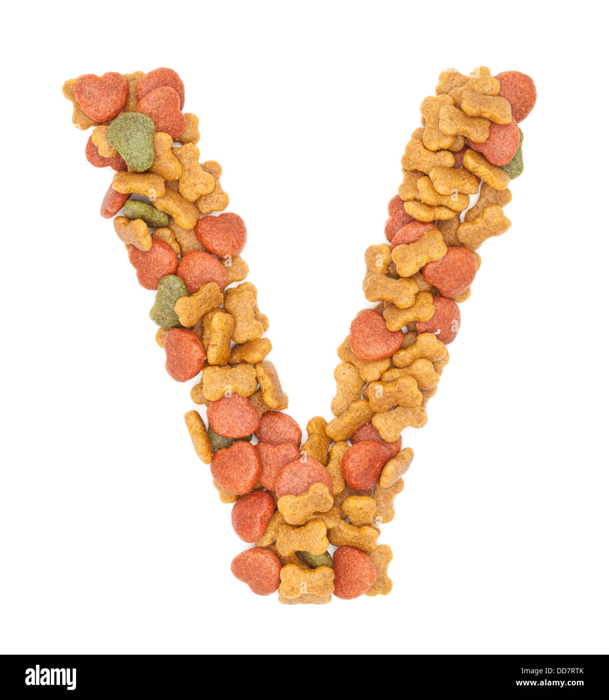 V dog food alphabet on white background Stock Photo - Alamy