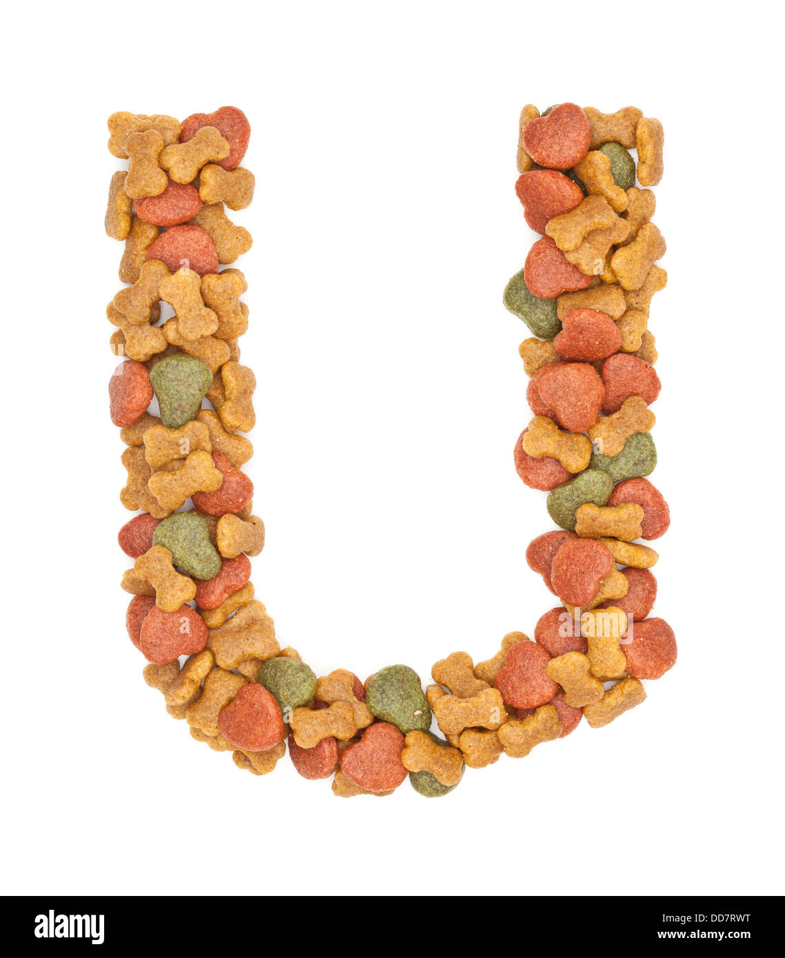U dog food alphabet on white background Stock Photo - Alamy