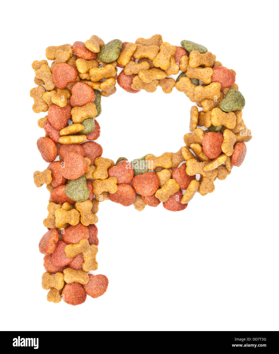 P dog food alphabet on white background Stock Photo - Alamy