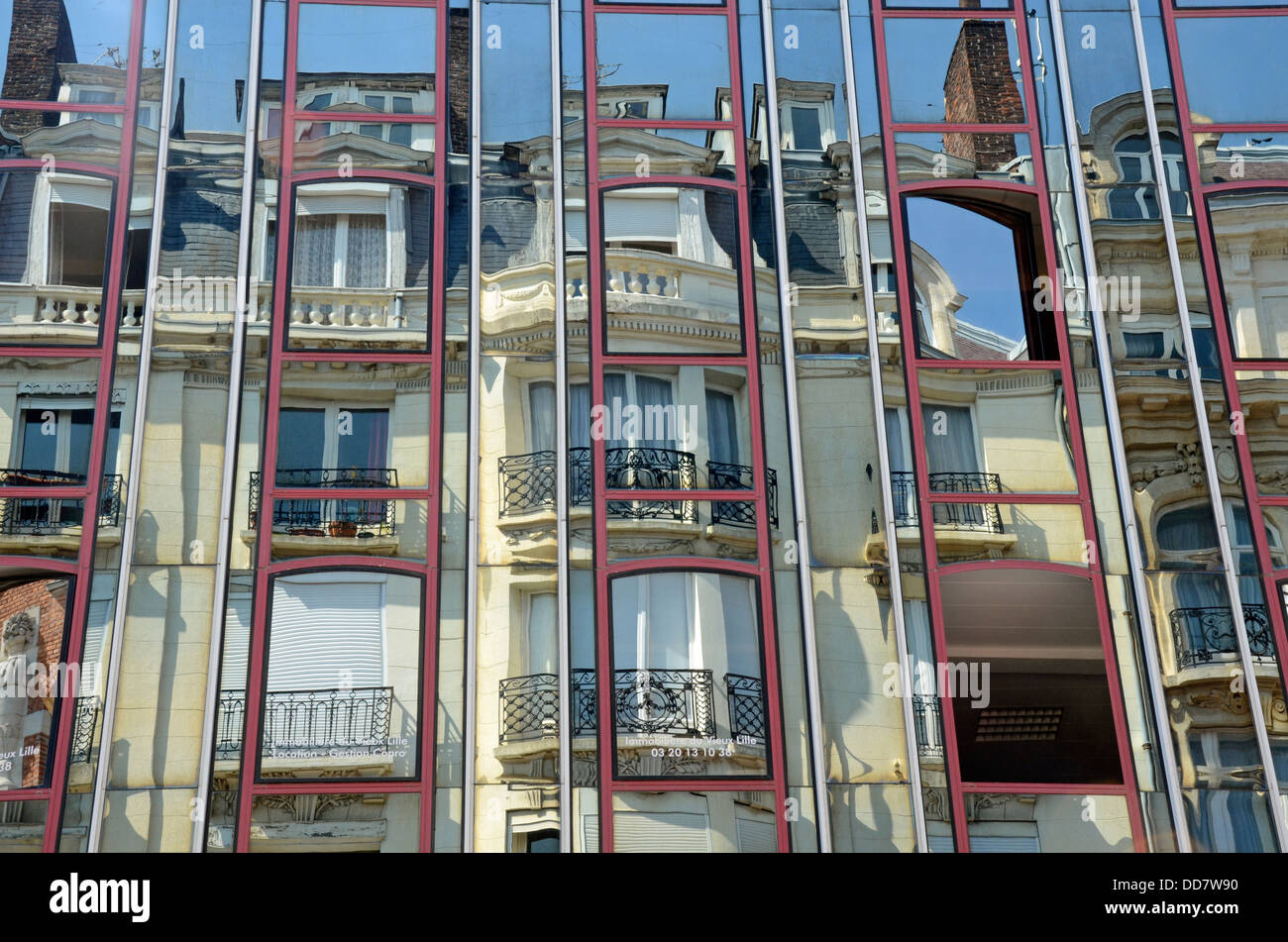 Building reflections, Lille, France Stock Photo - Alamy