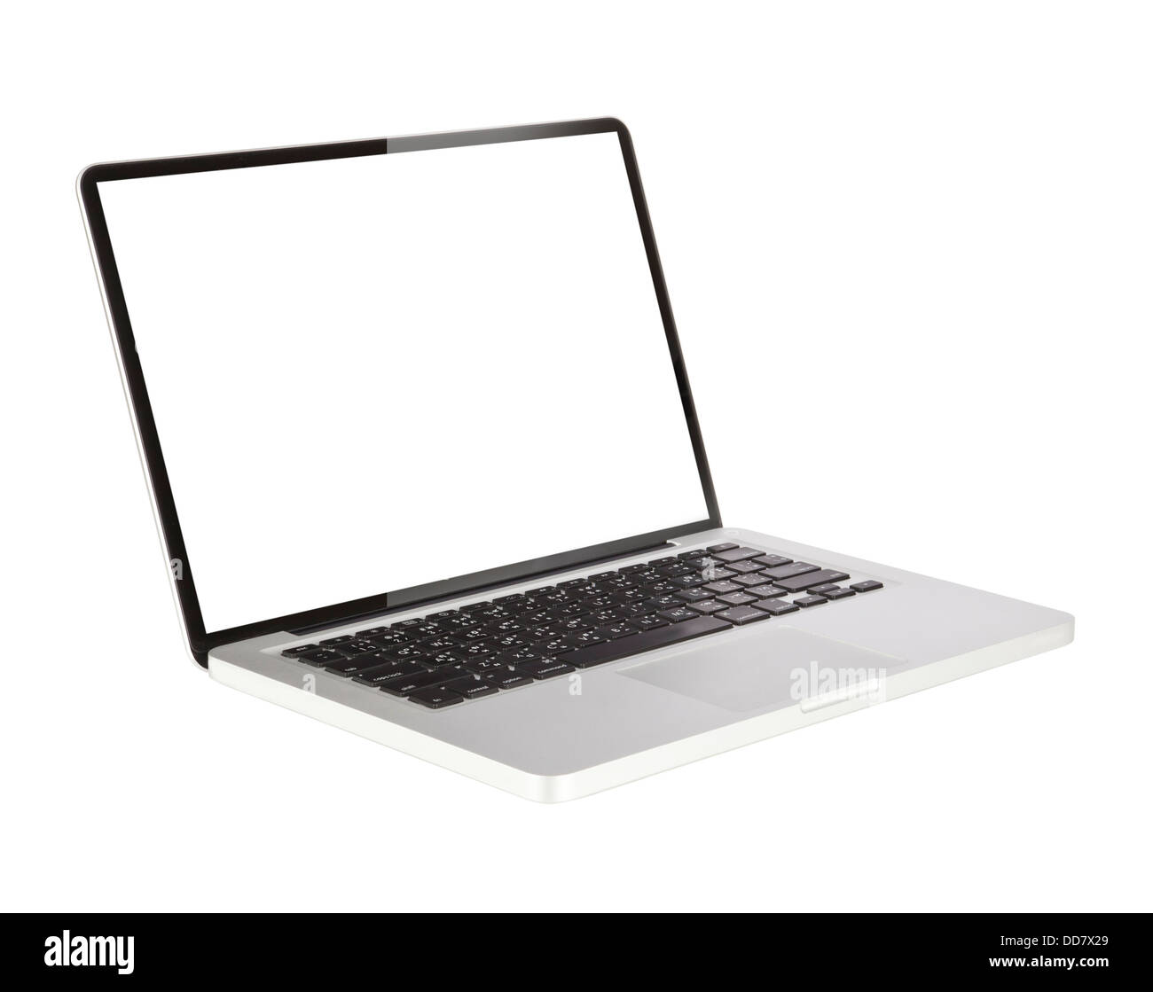 Laptop blank white screen. Isolated on white background Stock Photo - Alamy